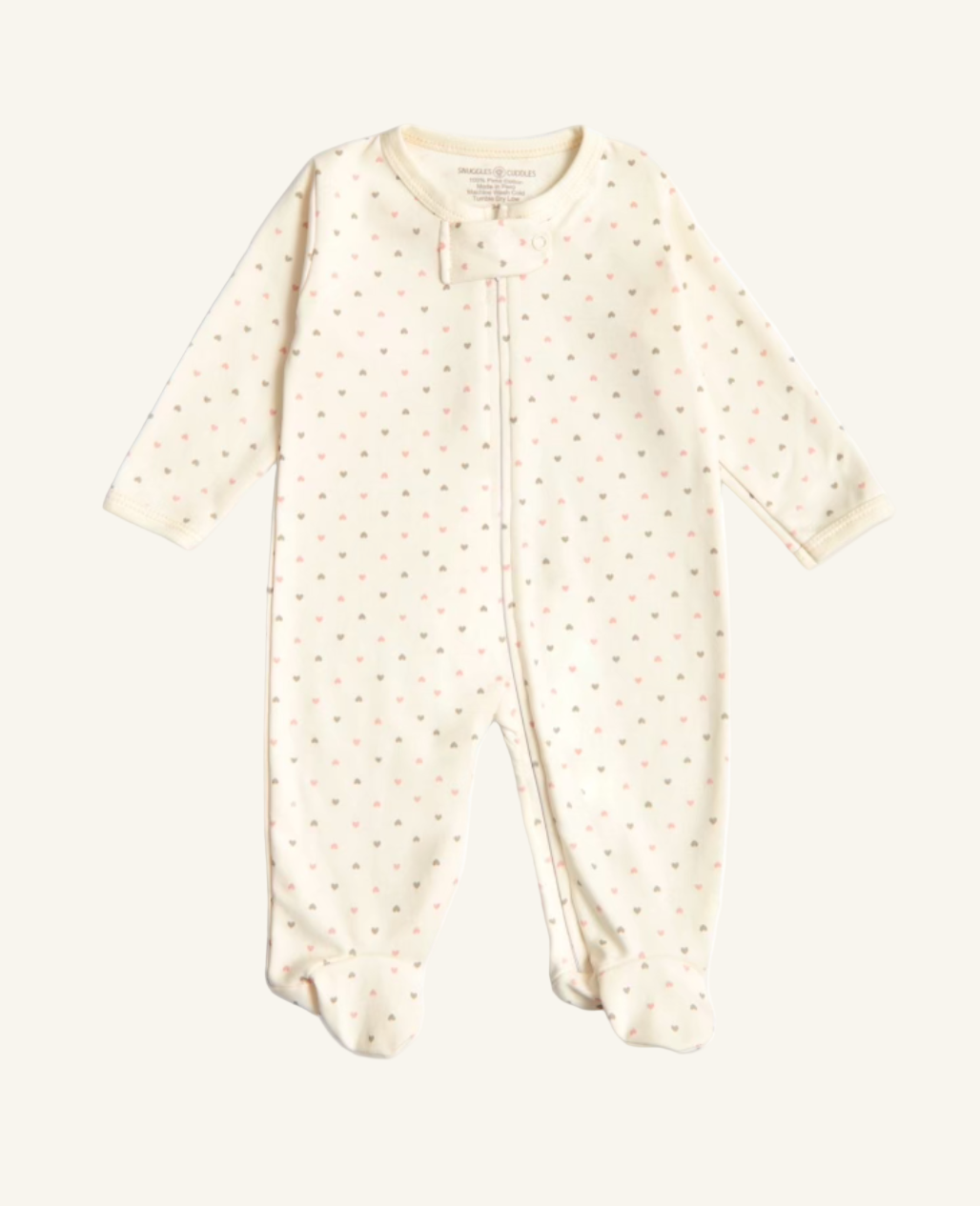 Hearts Print - Sleep n Play 100% Pima Cotton – Snuggles N Cuddles